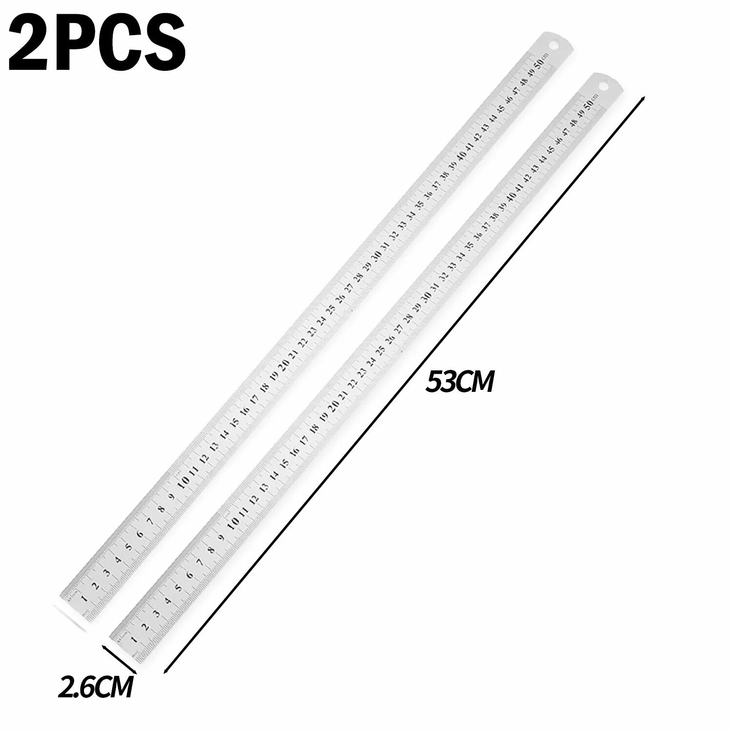 Металлическая линейка из нержавеющей стали 50 см 50cm-2Pcs