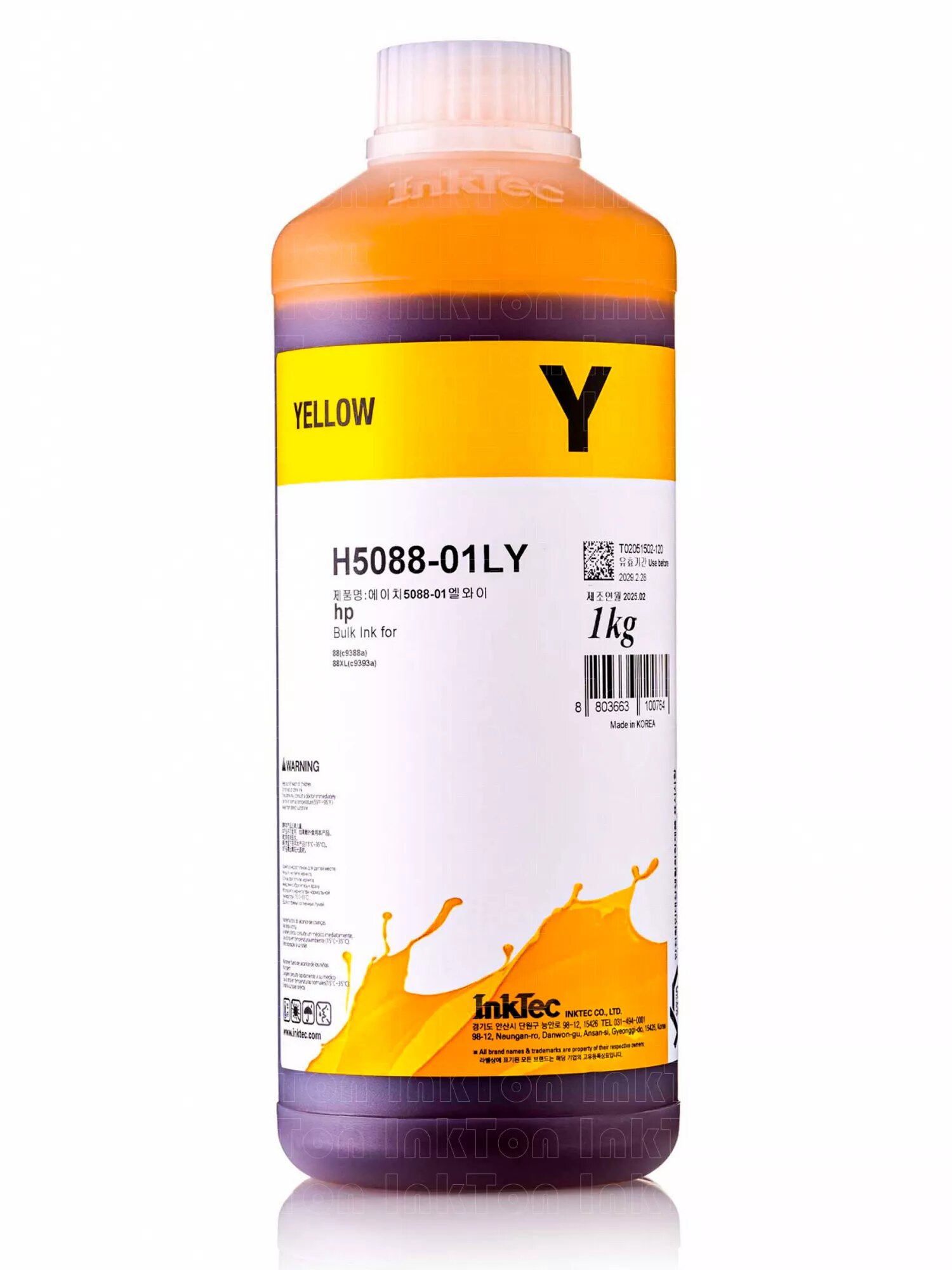 Чернила для заправки картриджа HP 711 CZ132A, HP 88 C9388AE, C9393AE, 1 литр, желтые