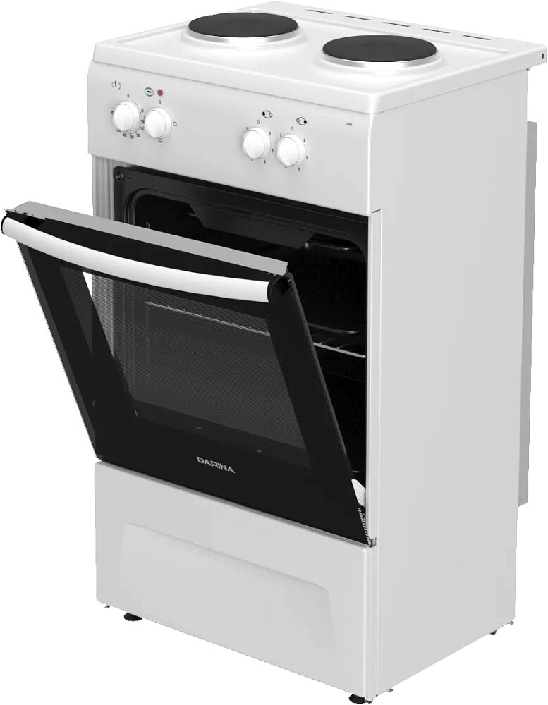 Электрическая плита DARINA 5404 W белый, 2 конфорки, 50 см x 41 см x 85 см, ящик для посуды