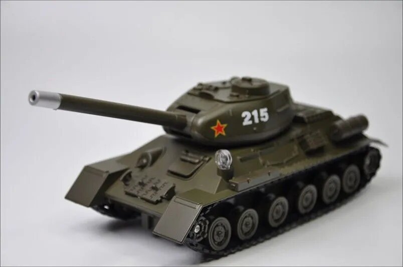 Игрушечный танк T-34-85, масштабная модель для коллекционеров, оливковый, пластик и металл