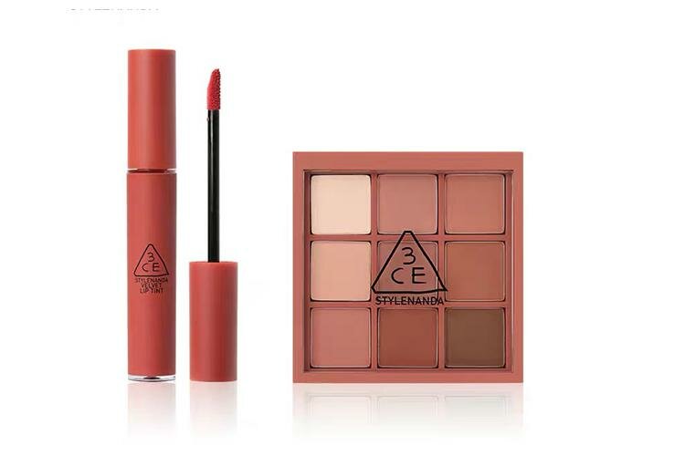 Набор теней и помады женский 3CE бархатистая матовая легкая в растушевке 2 предмета 5733549