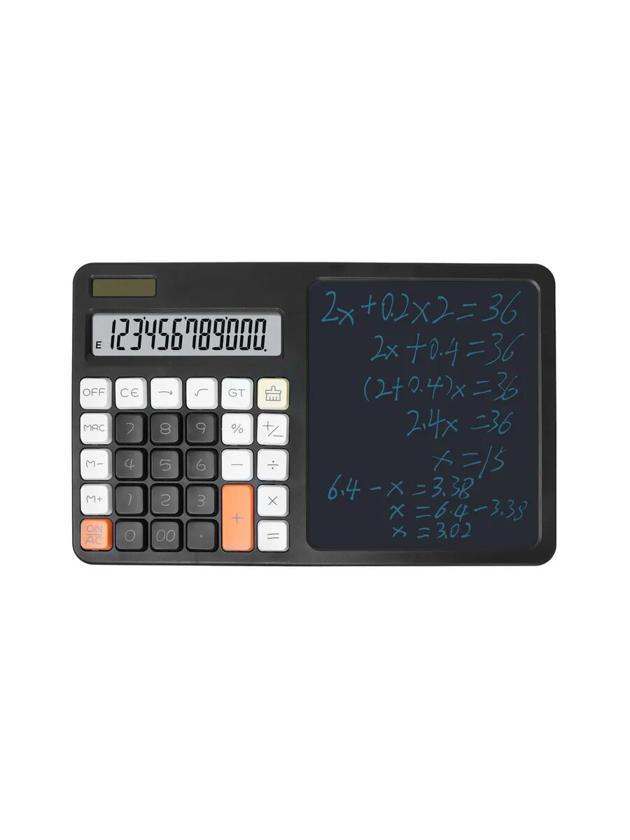 12-значный Солнечный калькулятор с большим дисплеем Power Business Office Finance, черный