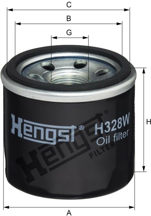 Фильтр масляный HENGST H328W Mazda 3, 6, Cx-5 11, 11->