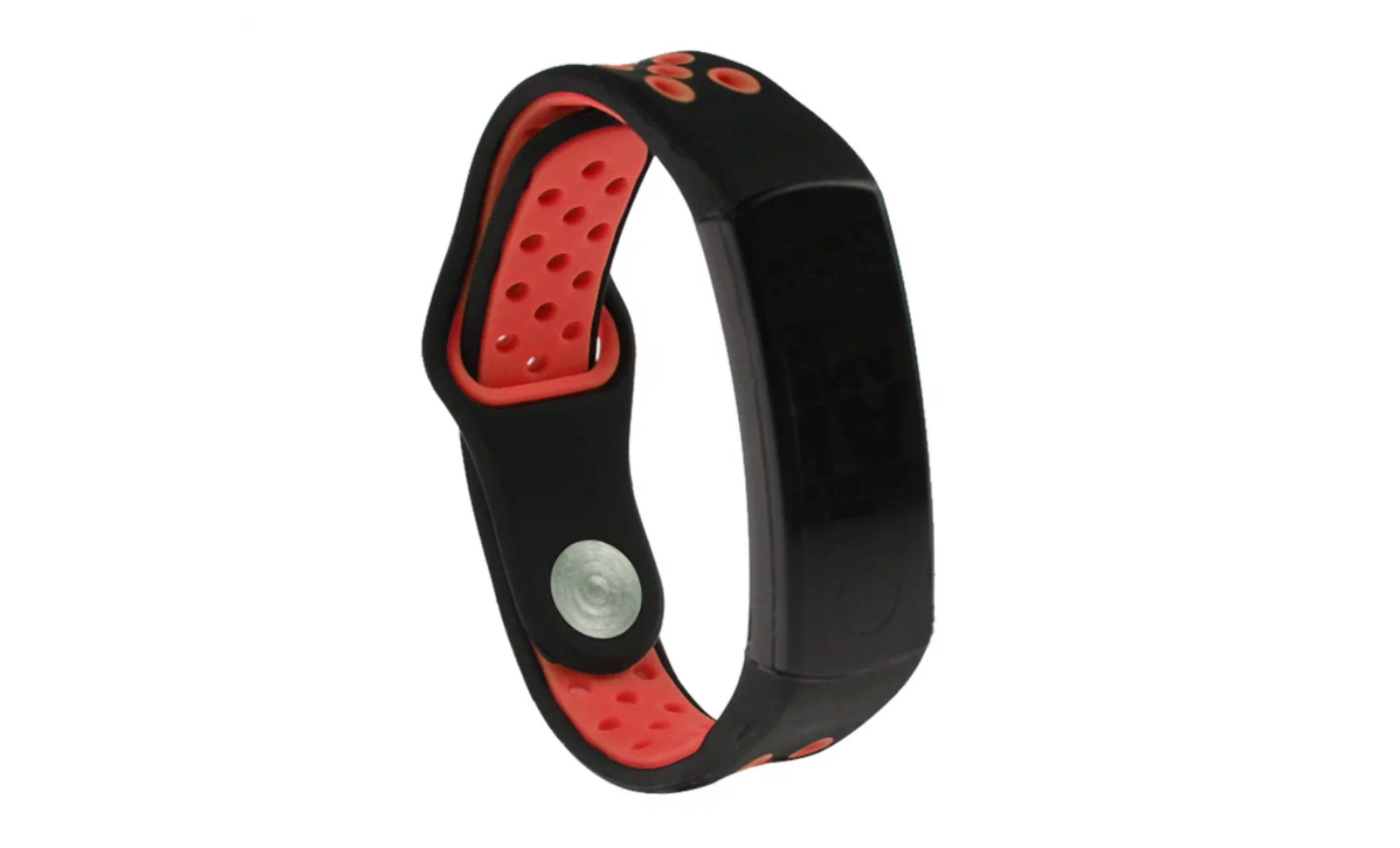 Силиконовый сменный ремешок MyPads для фитнес-браслета Huawei Honor Band 3 со спортивным дизайном(Черный-красный)