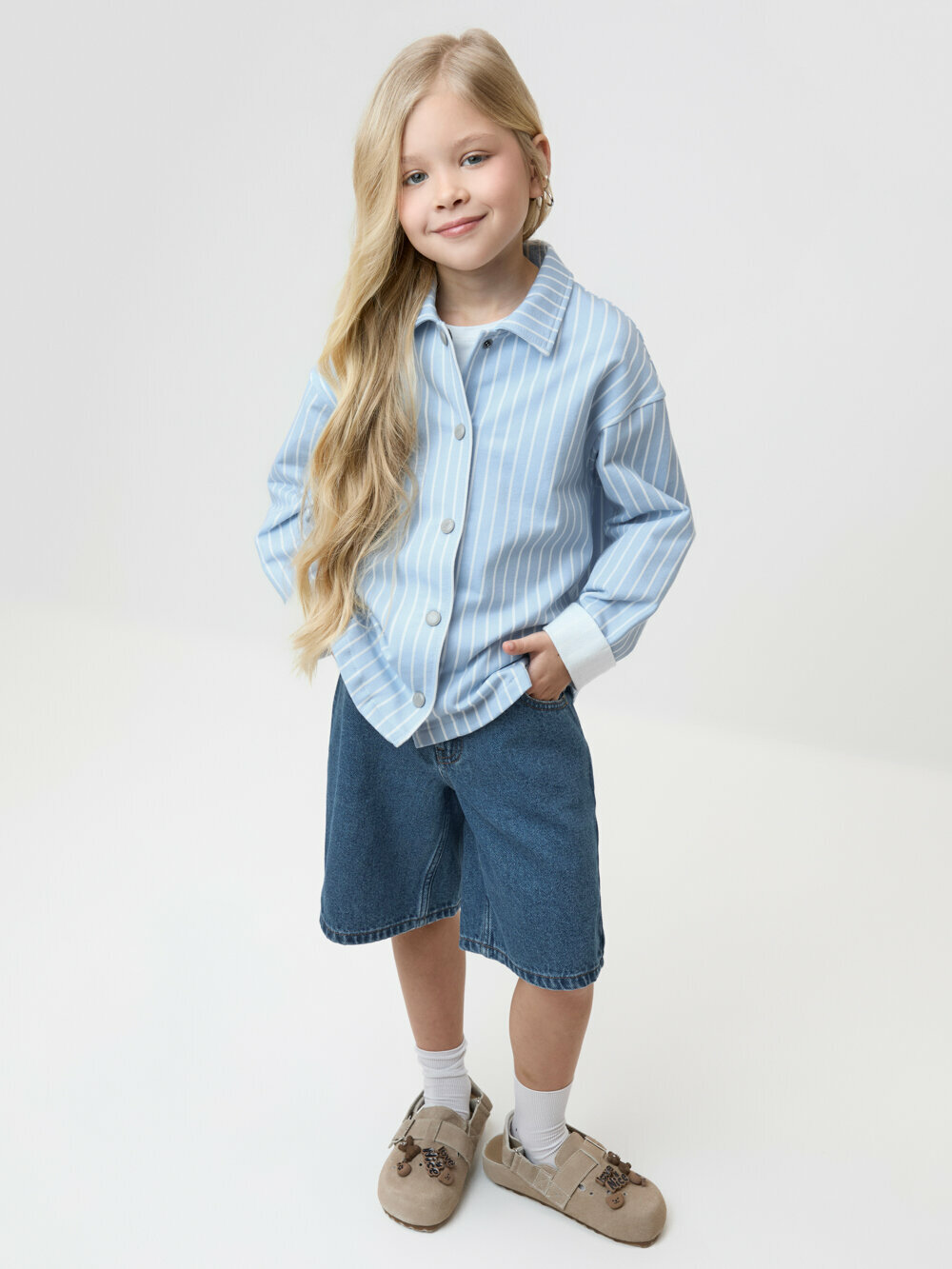 Рубашка детская рубашка в полоску, хлопок