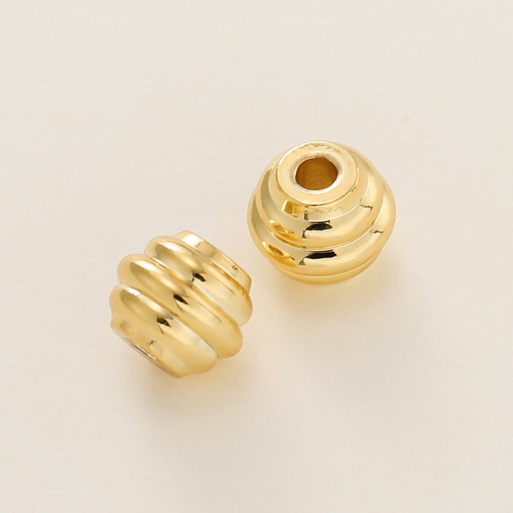Бусины металлические разделители, цвет золота 18k, 10 штук. Для рукоделия, браслетов и бижутерии.