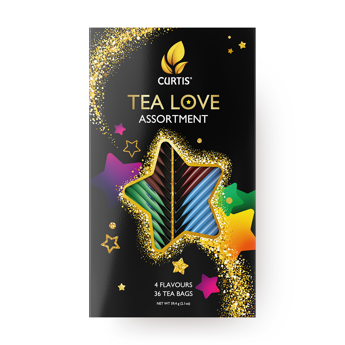 Набор чая подарочный Curtis Tea Love Assortment ассорти 4 вкуса, 36 сашетов