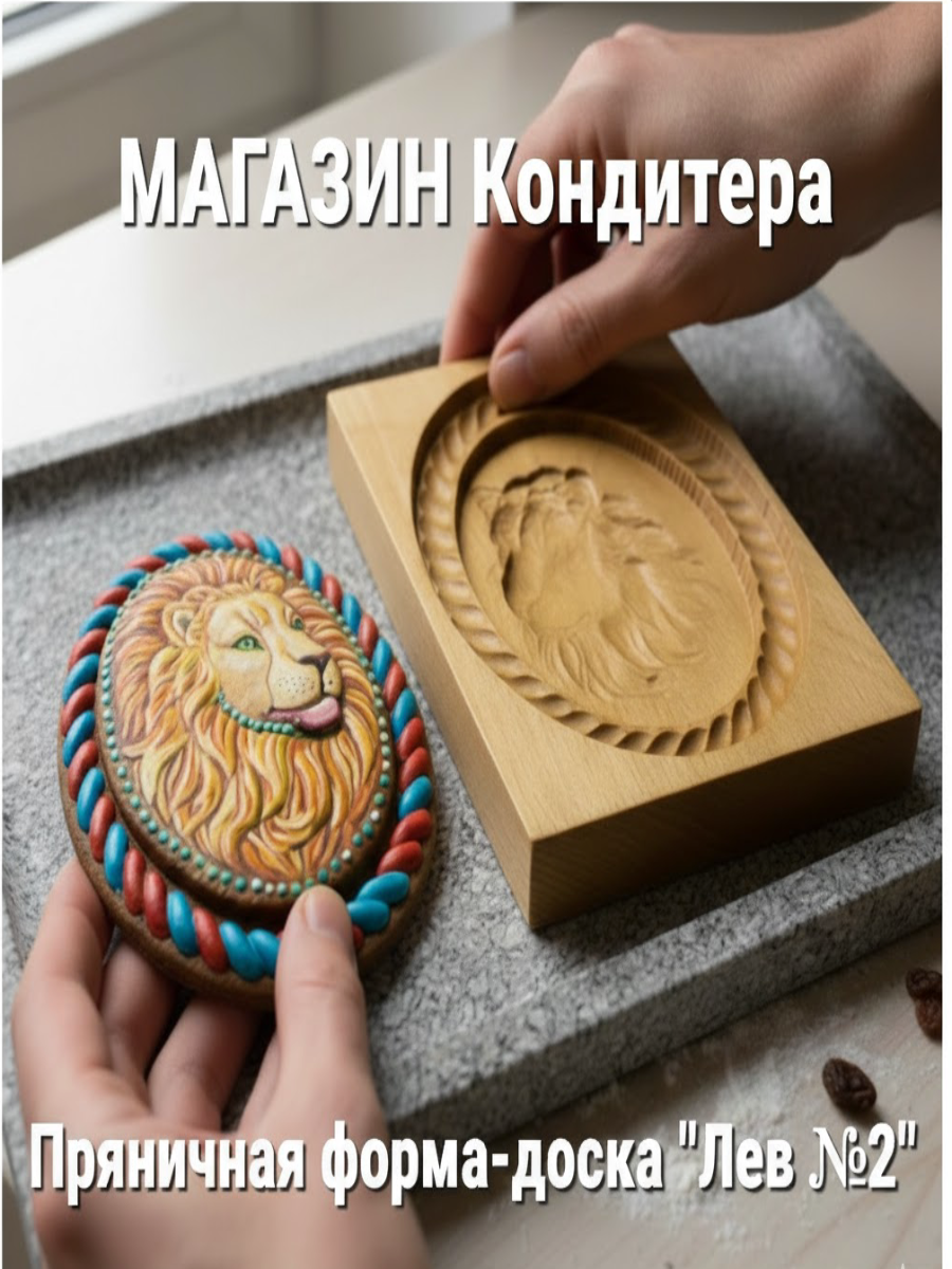 Пряничная форма-доска "Лев"