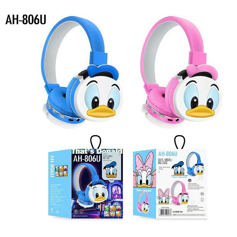 Милые беспроводные наушники Donald Duck синий, Беспроводные наушники-обод
