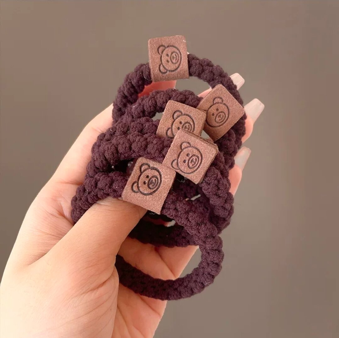 Набор резинок для волос, 5шт, цвет шоколад