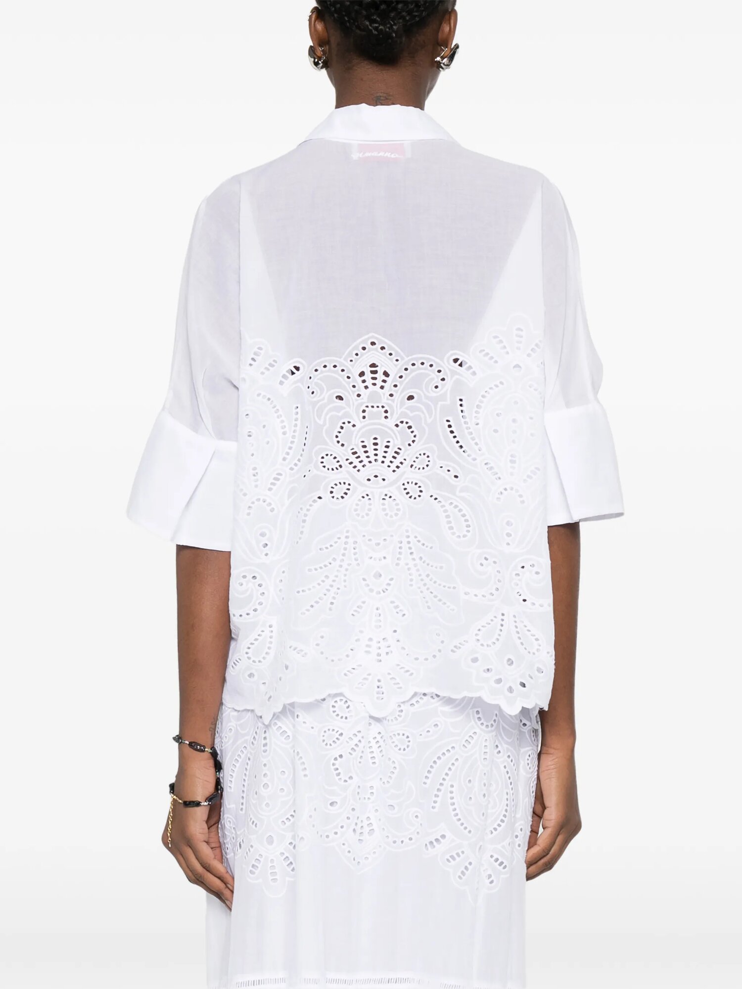 Блуза Ermanno Firenze Lace blouse, размер 40, white — фото 1