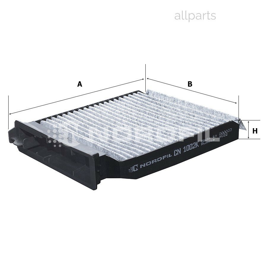 NORDFIL CN1002K Фильтр салона угольный (пластиковый корпус) LADA Largus / RENAULT Clio III Duster I Logan I Logan