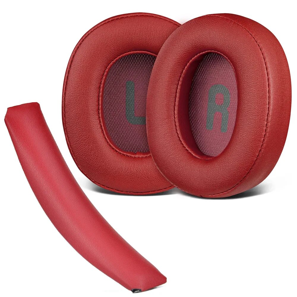 Кожаные амбушюры для наушников JBL Tune 700BT, 710BT, 720BT, 700BTNC, 750BTNC, T760NC, Red Combo