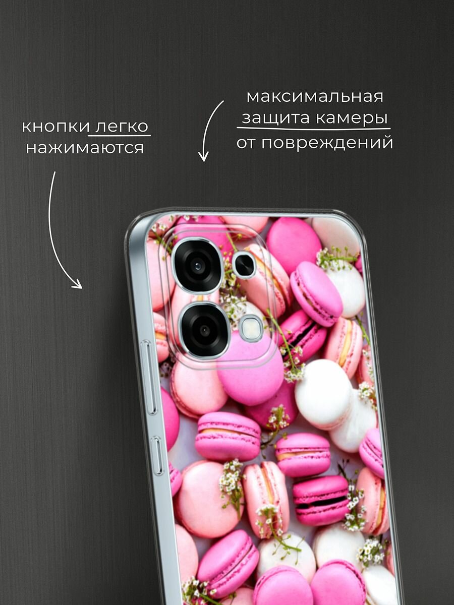 Чехол на Oppo A6 Pro / Оппо A6 Про с принтом Сладкие макаруны — фото 1