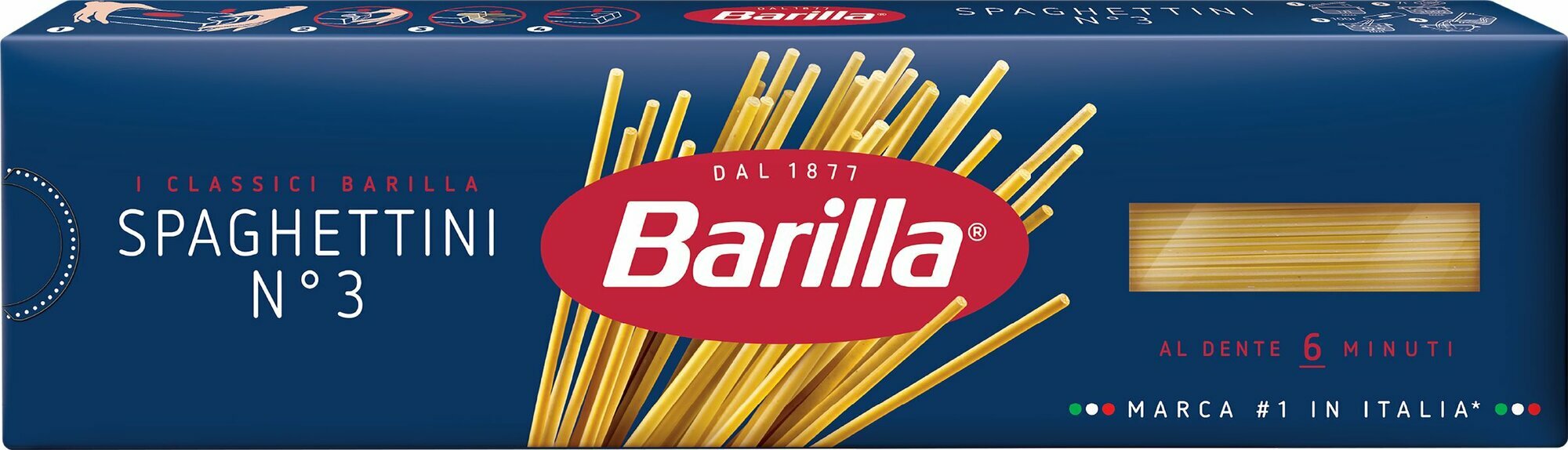 Макароны BARILLA Spaghettini №3, 450 г/ 6 упаковок