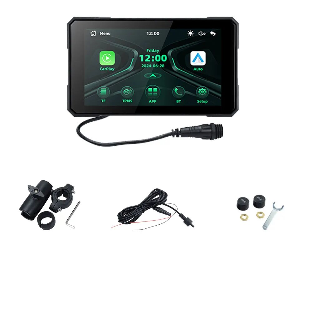 EKIY 5-дюймовый мотоцикл Carplay Moto GPS-навигатор Беспроводной Carplay Android Auto IPX67 M19 TPMS