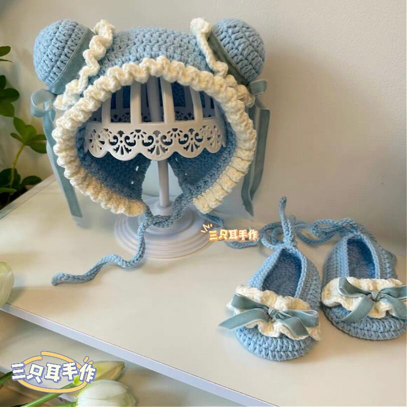 Набор для вязания крючком детских пинеток и шапочек из шерстяной пряжи своими руками, материалы для рукоделия, средство от скуки, подарок для будущих мам, для начинающих.