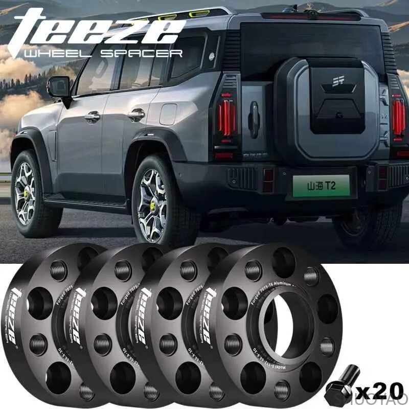 Проставки для колесных дисков Teeze для Jetour Traveler/Jetour T2, 4 шт, 30 мм, черные