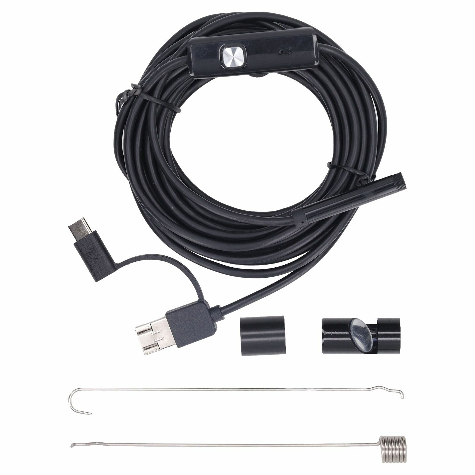 7MM эндоскоп для Android 3 в 1: ТипC, USB, Micro USB, водонепроницаемый, с 6 светодиодами, 5м кабель