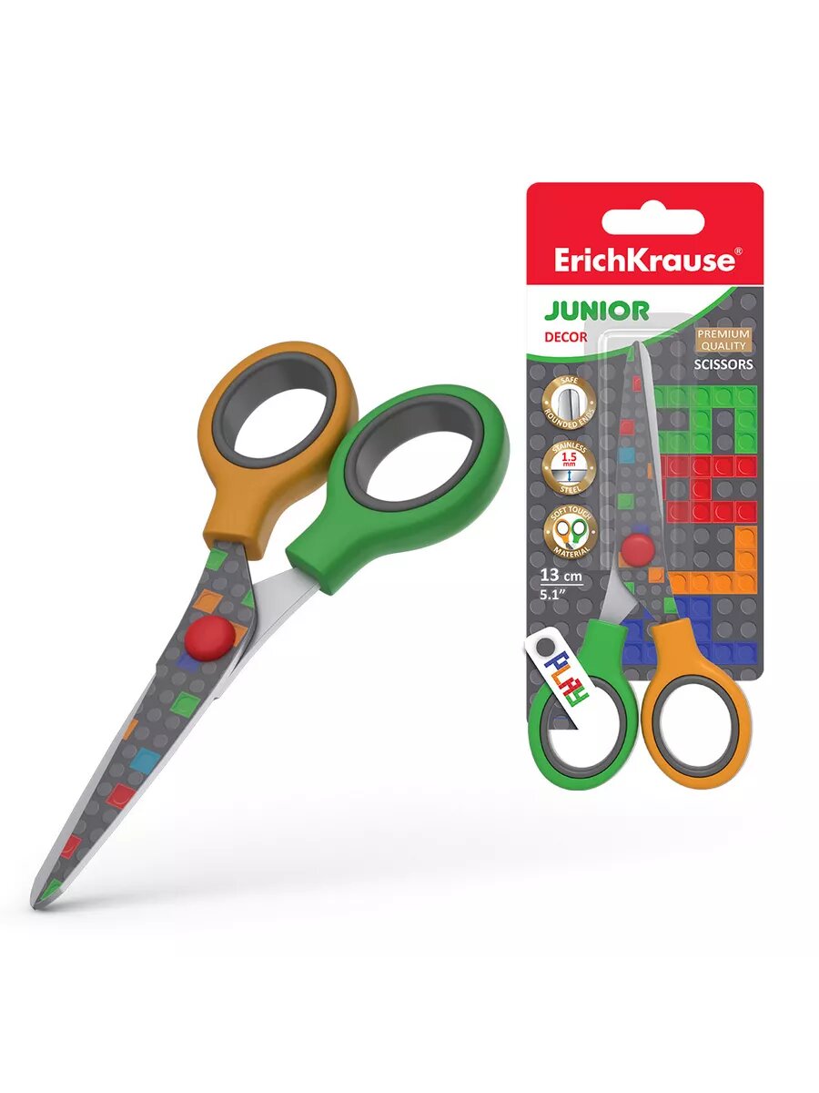 Ножницы Junior Decor Color Bricks, 13см