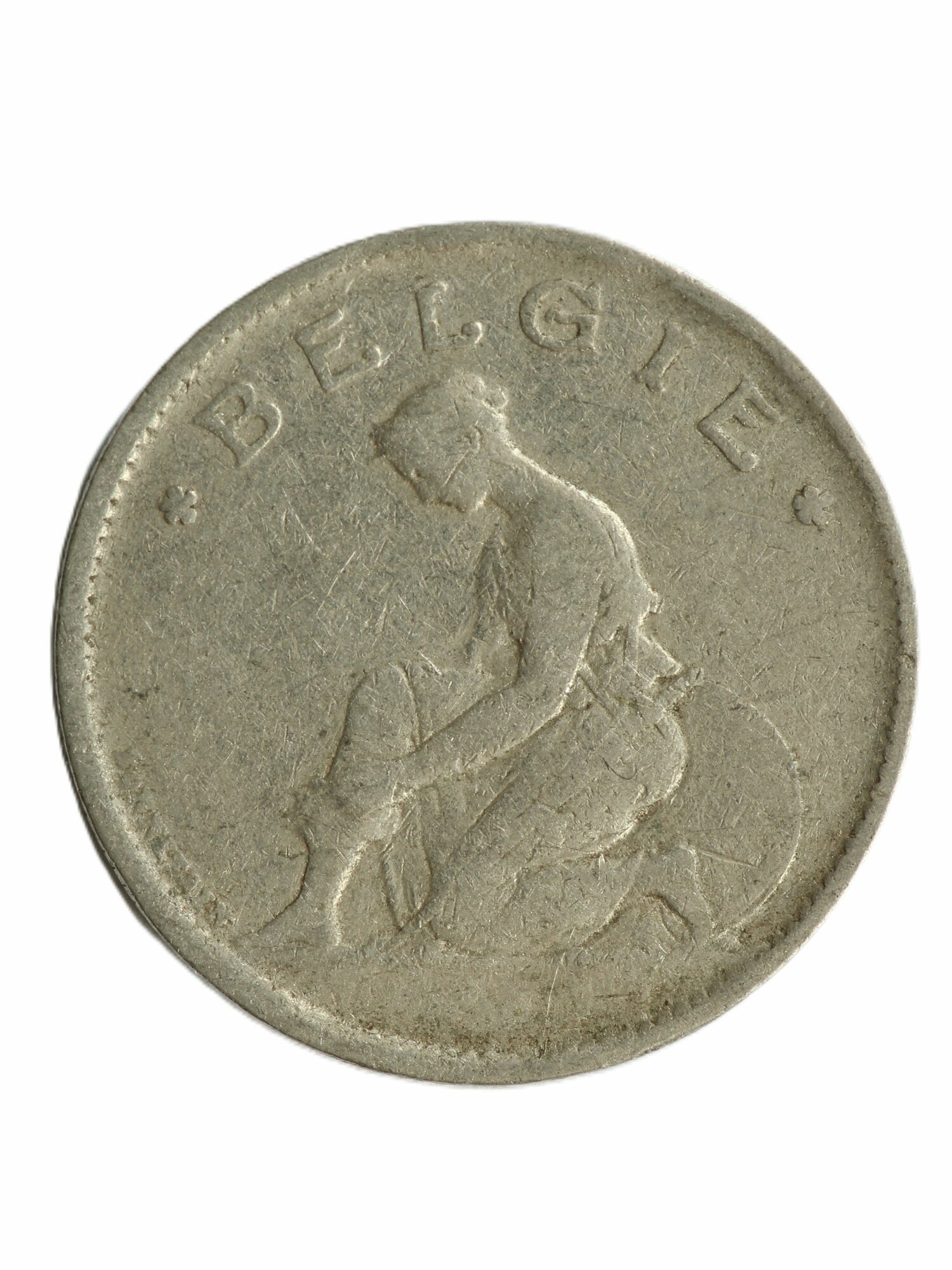 Монета 1 франк (Бельгия) 1923 Фламандская легенда GOED VOOR , массовый чекан.