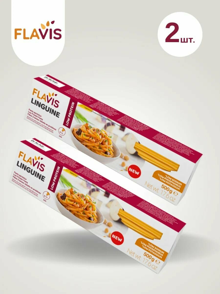 Макароны Лингвини с низким содержанием белка т. м. Flavis, 2шт