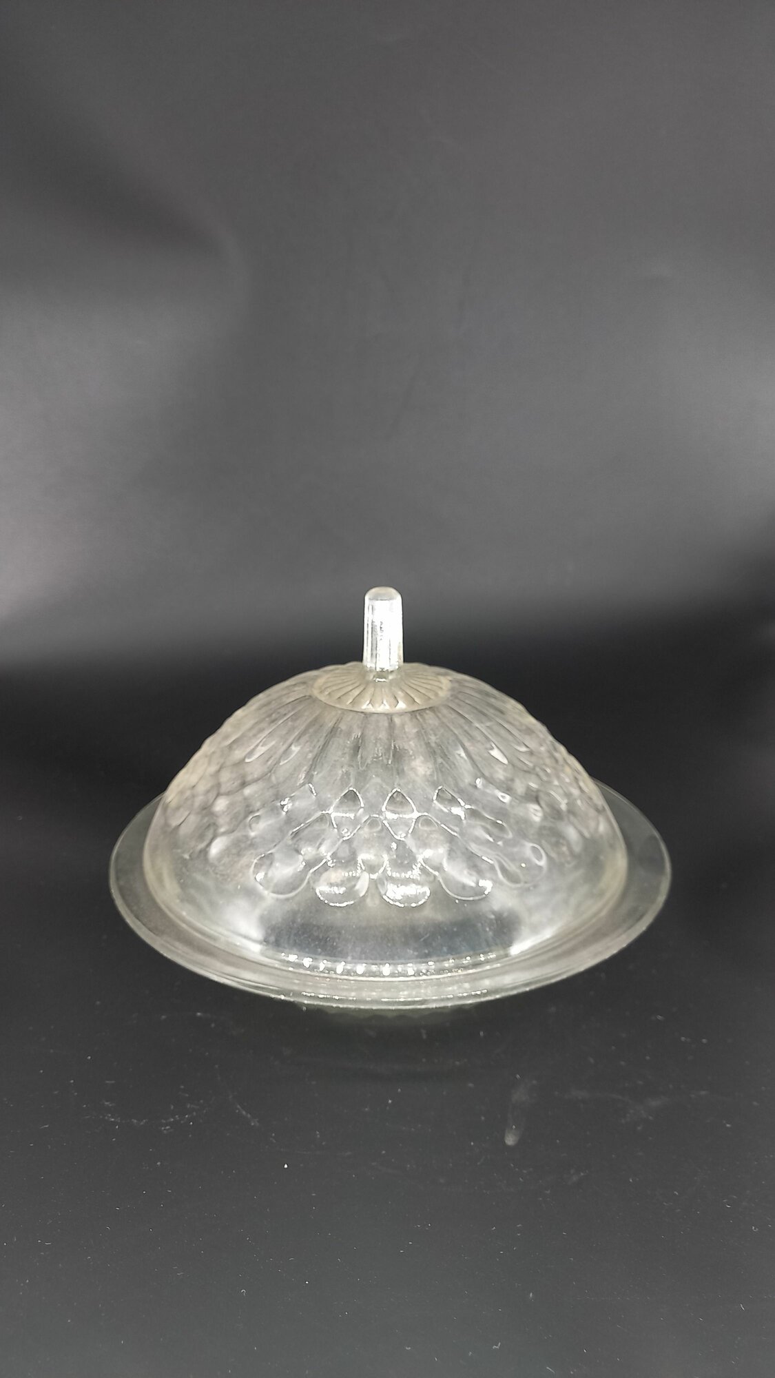 Масленка круглая винтажная советская стекло, СССР