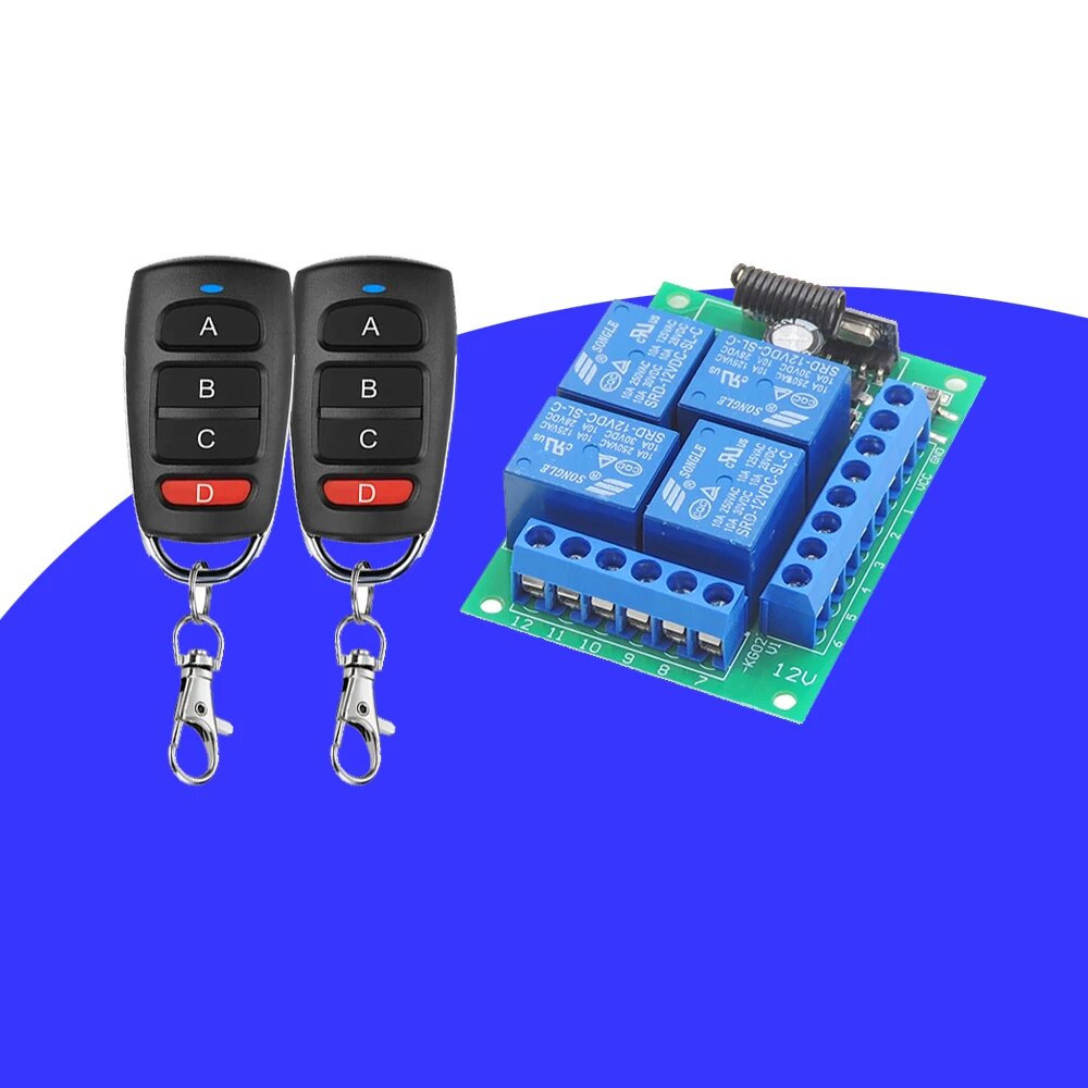 4-канальный релейный модуль управления 433МГц, Цвет: 1, Receiver 2 R