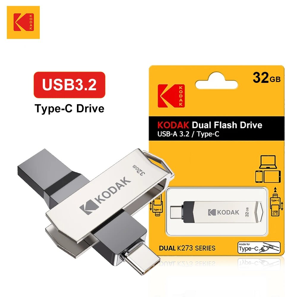 Kodak Dual Flash Drive 32GB USB3.2 Type-C