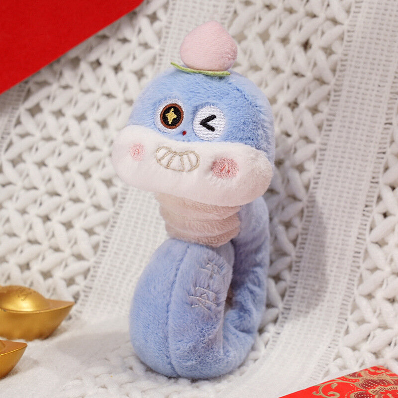 2025 год змеи талисман куклы змея, чтобы запустить мир синей змеи_32cm（45g）