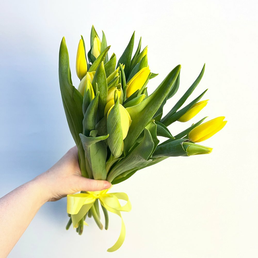 Букет цветов 80 - 15 шт (тюльпаны)