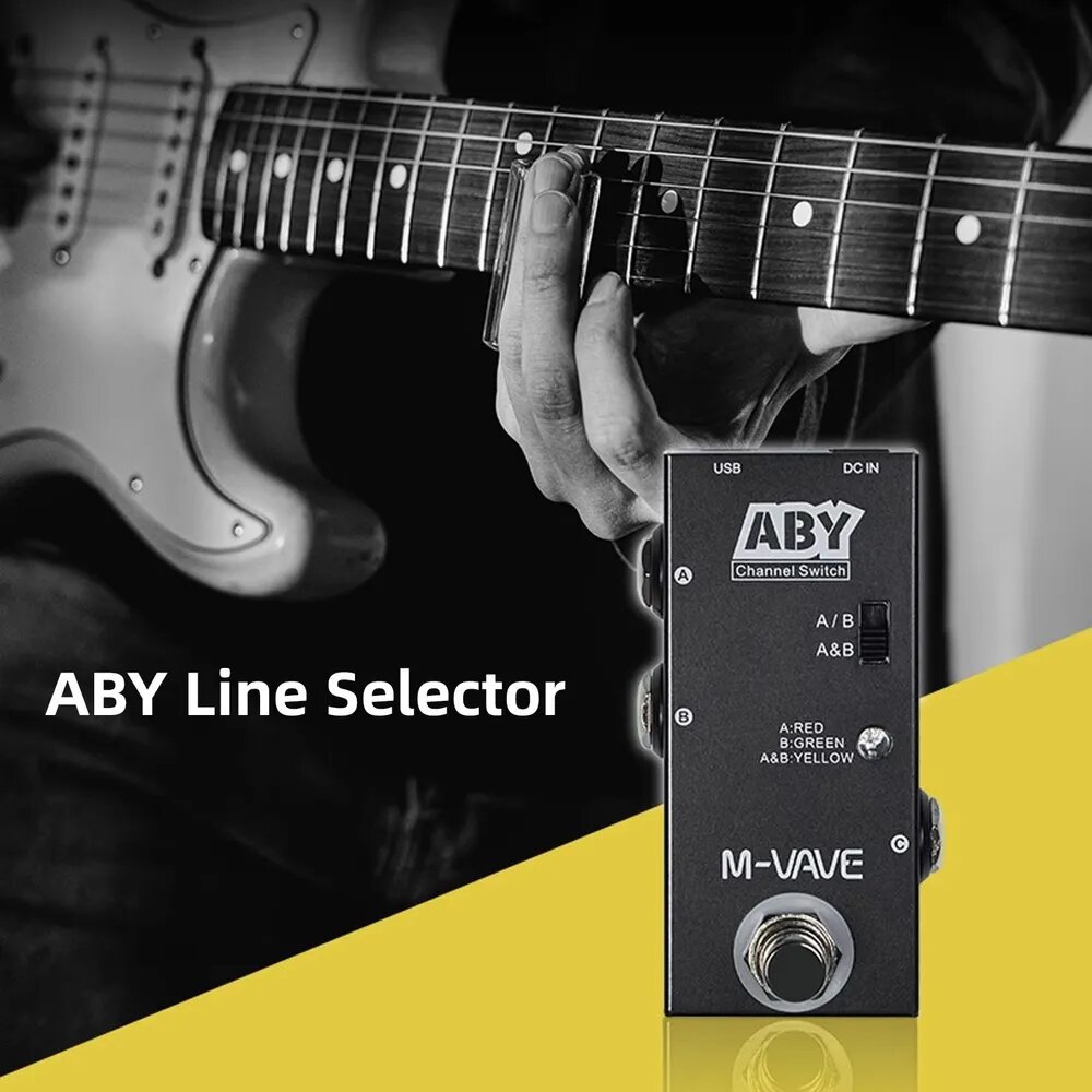 M-VAVE ABY Переключатель линии AB Переключатель AB Мини-гитарная педаль эффектов