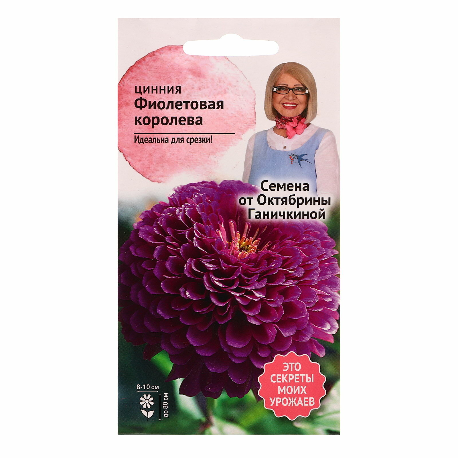 Семена цветов Цинния "Фиолетовая королева", 0.5 г, назначение: для балкона, веранды, 6 шт.