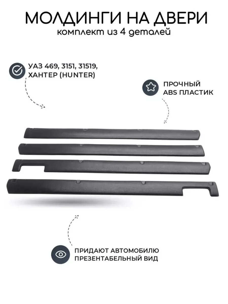 Молдинги на двери УАЗ 469, Хантер, дверные