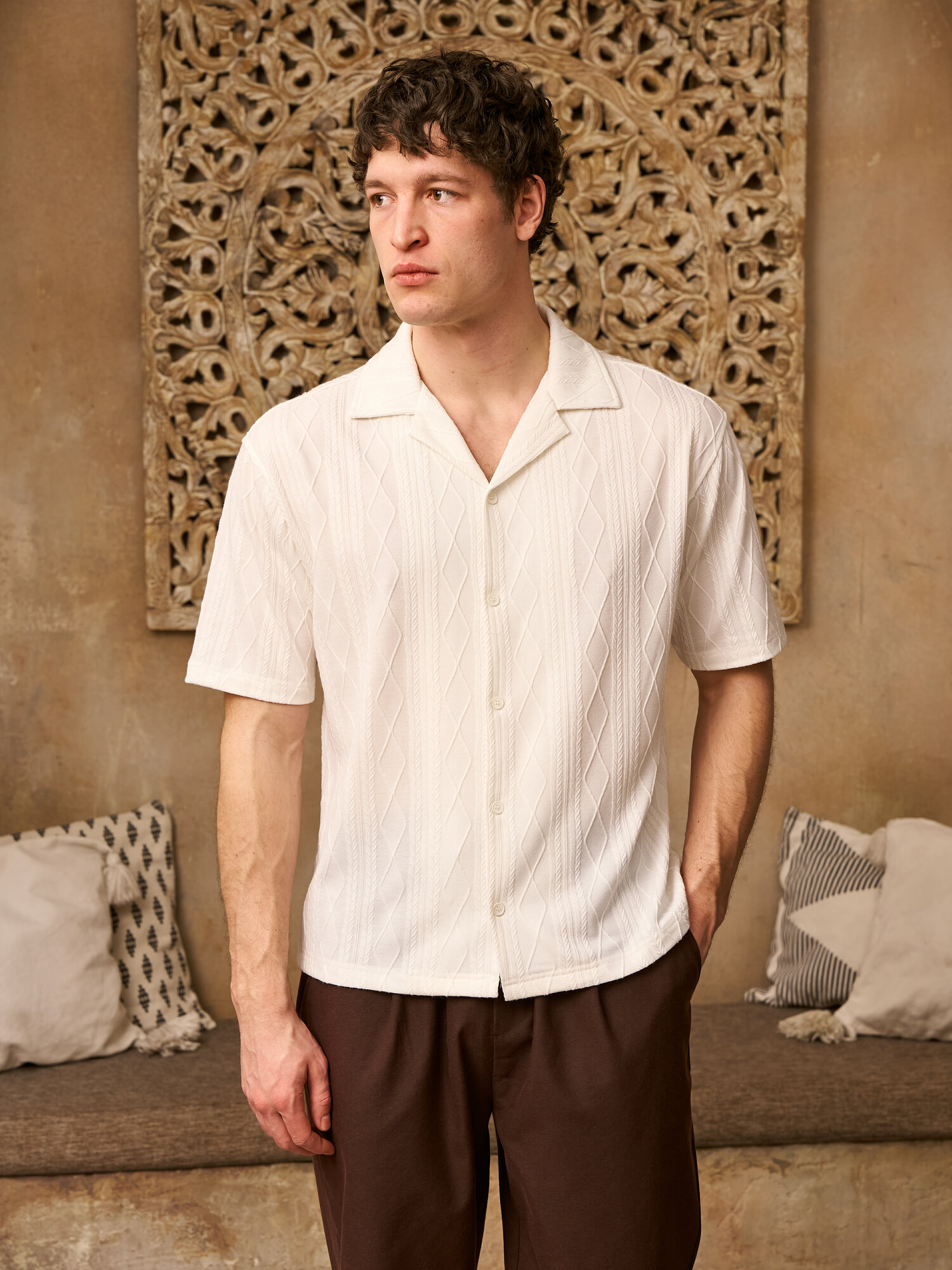 Рубашка вязаная с коротким рукавом