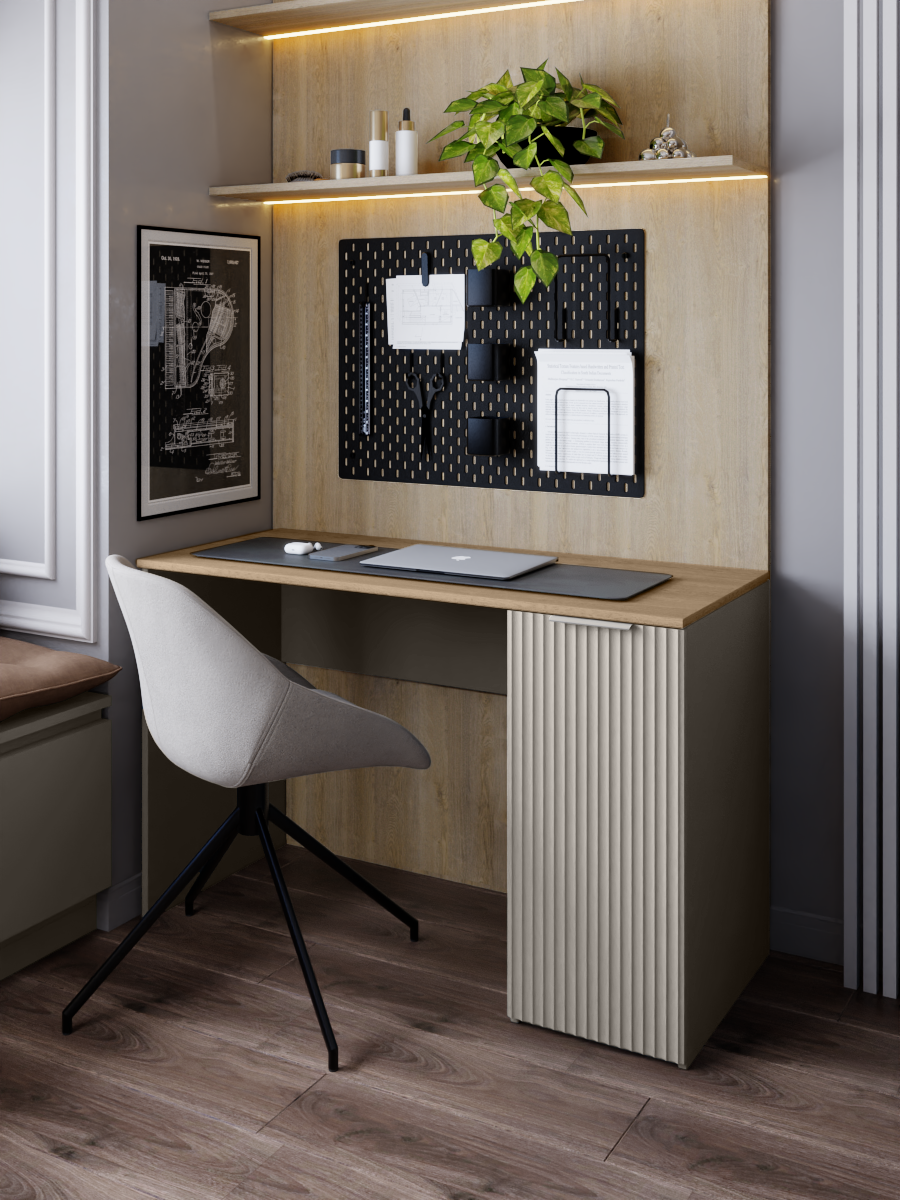 Стол письменный Салерно 16 кашемир 1 ящик 2 полки 120х50х76 см