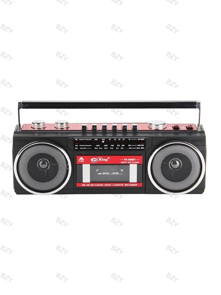 Кассетный плеер с FM/AM/SW радио, записью, Bluetooth и USB/TF-карт, черный