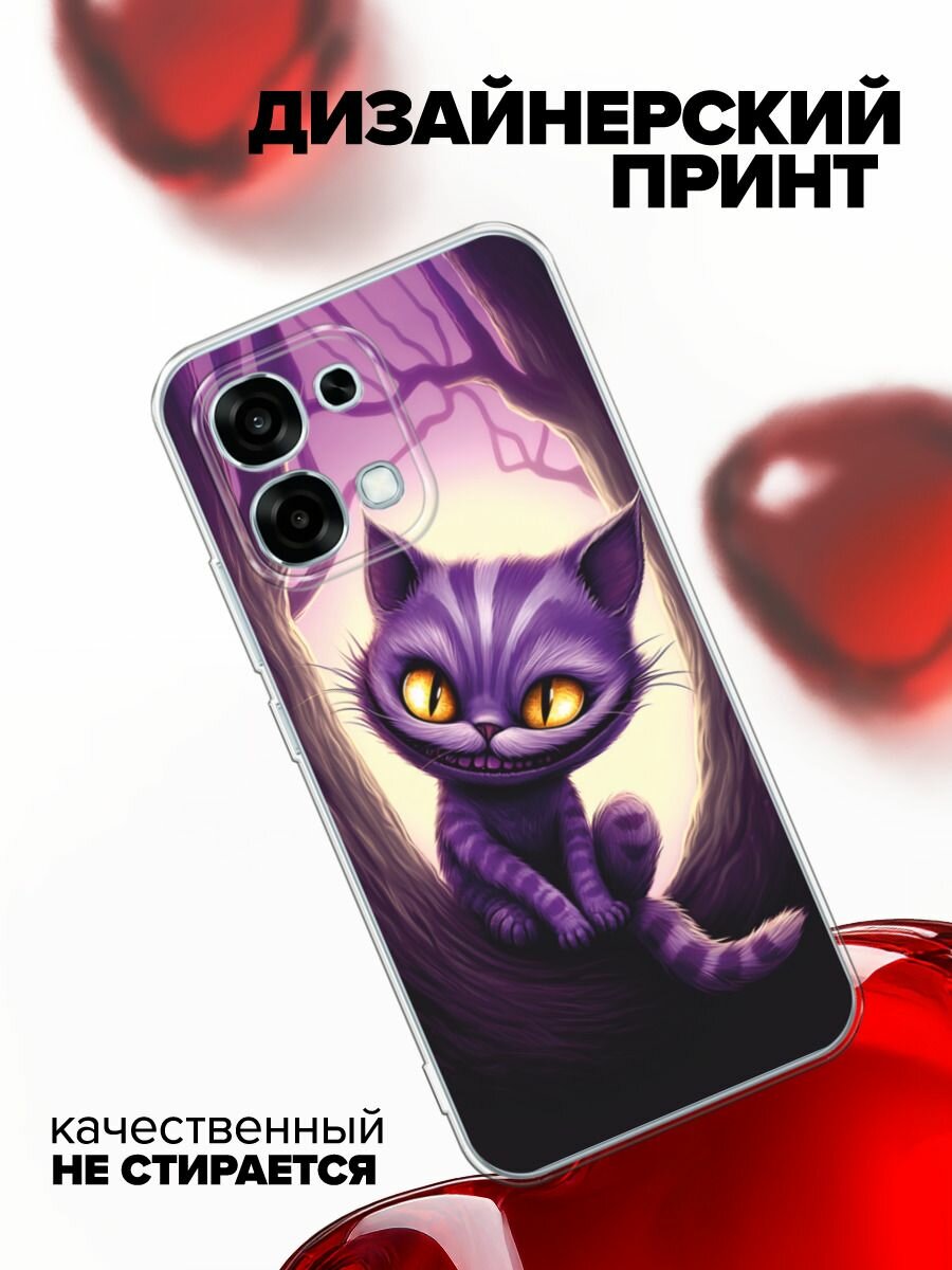 Силиконовый чехол на Oppo A6 Pro / Оппо A6 Про с принтом Кот на дереве — фото 1