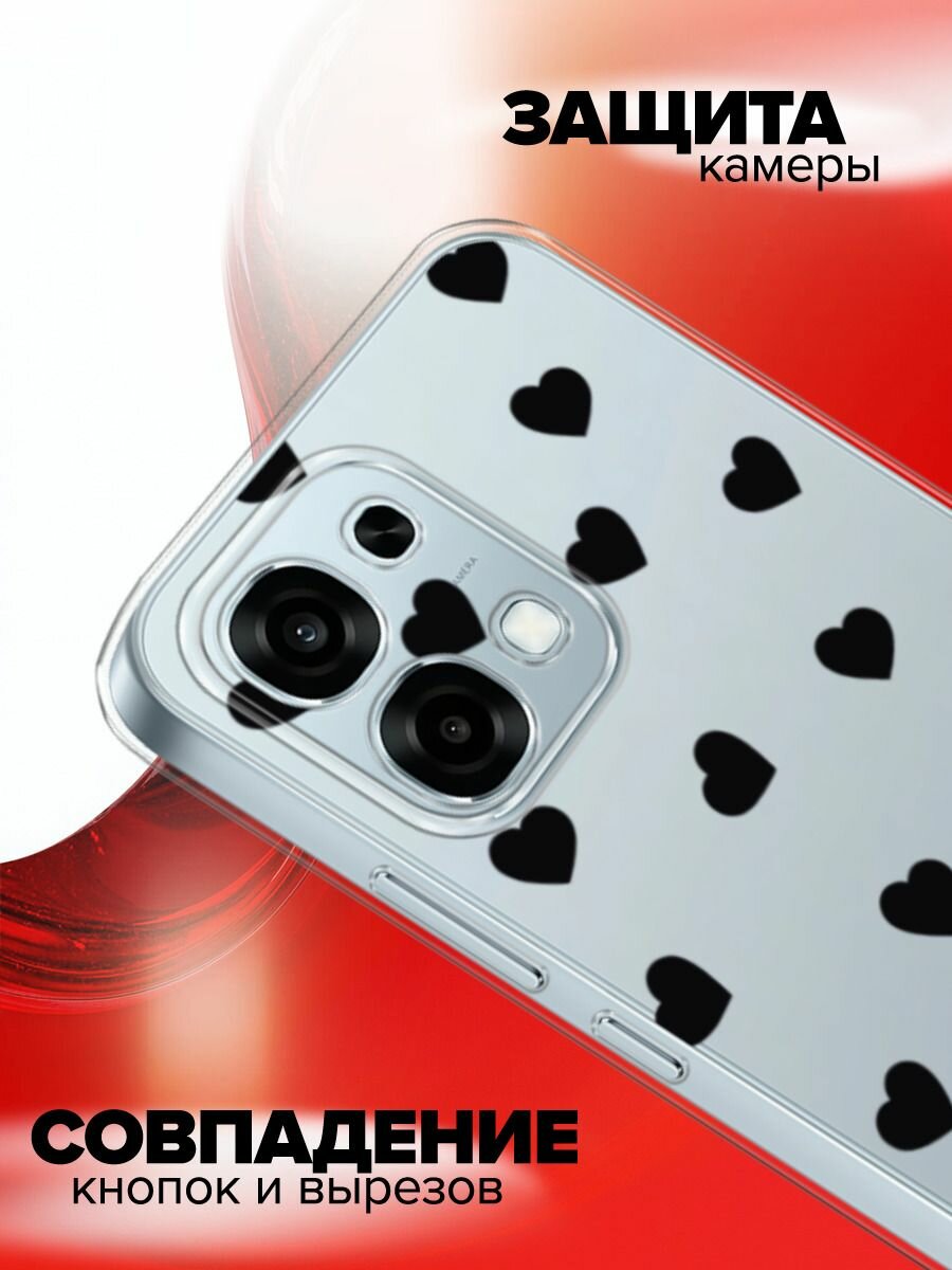 Чехол на Oppo A6 Pro / Оппо A6 Про с принтом Сердечки минимализм — фото 1