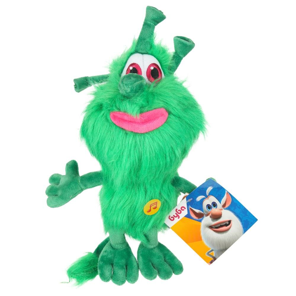 Мягкая игрушка Буба зеленый, 20 см, вышитые глаза, озвуч. Мульти-пульти M130123G-20S