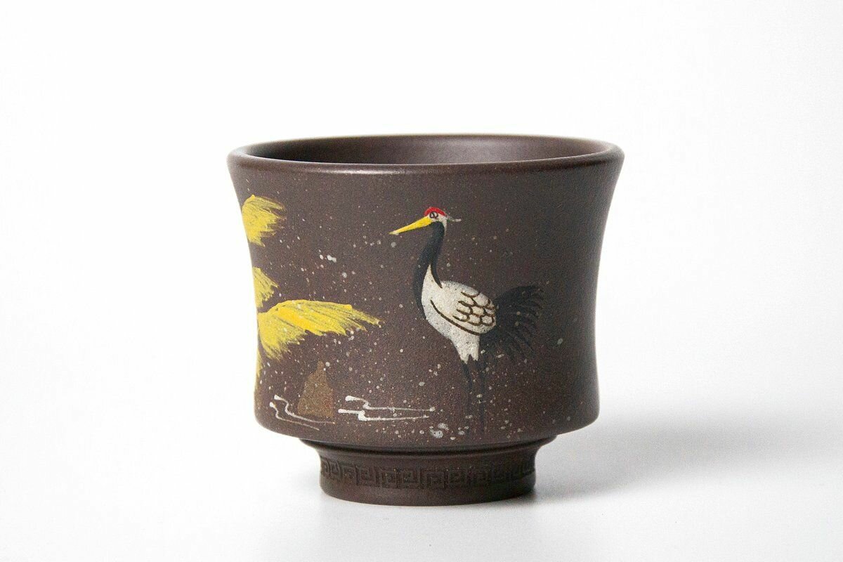 Пиала Цапли Цзы Ни, исинская глина, 210 мл. китай ручная работа