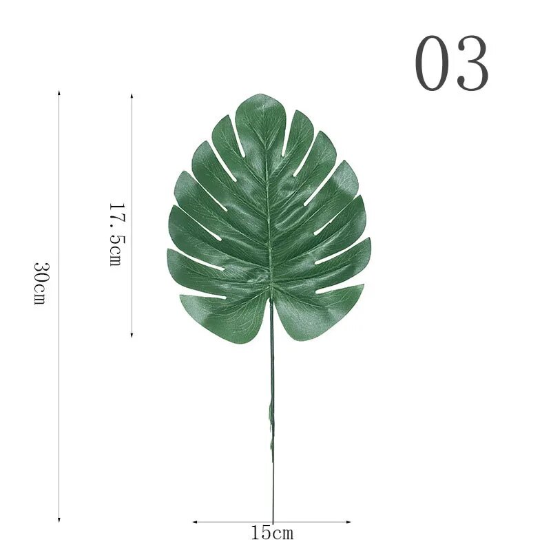 Искусственные листья Monstera, 30см, Цвет: 03