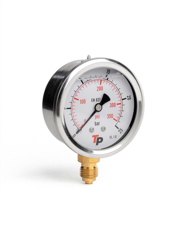 Манометр гидравлический виброустойчивый радиальный D63 мм 0-25 bar 1/4BSP TP