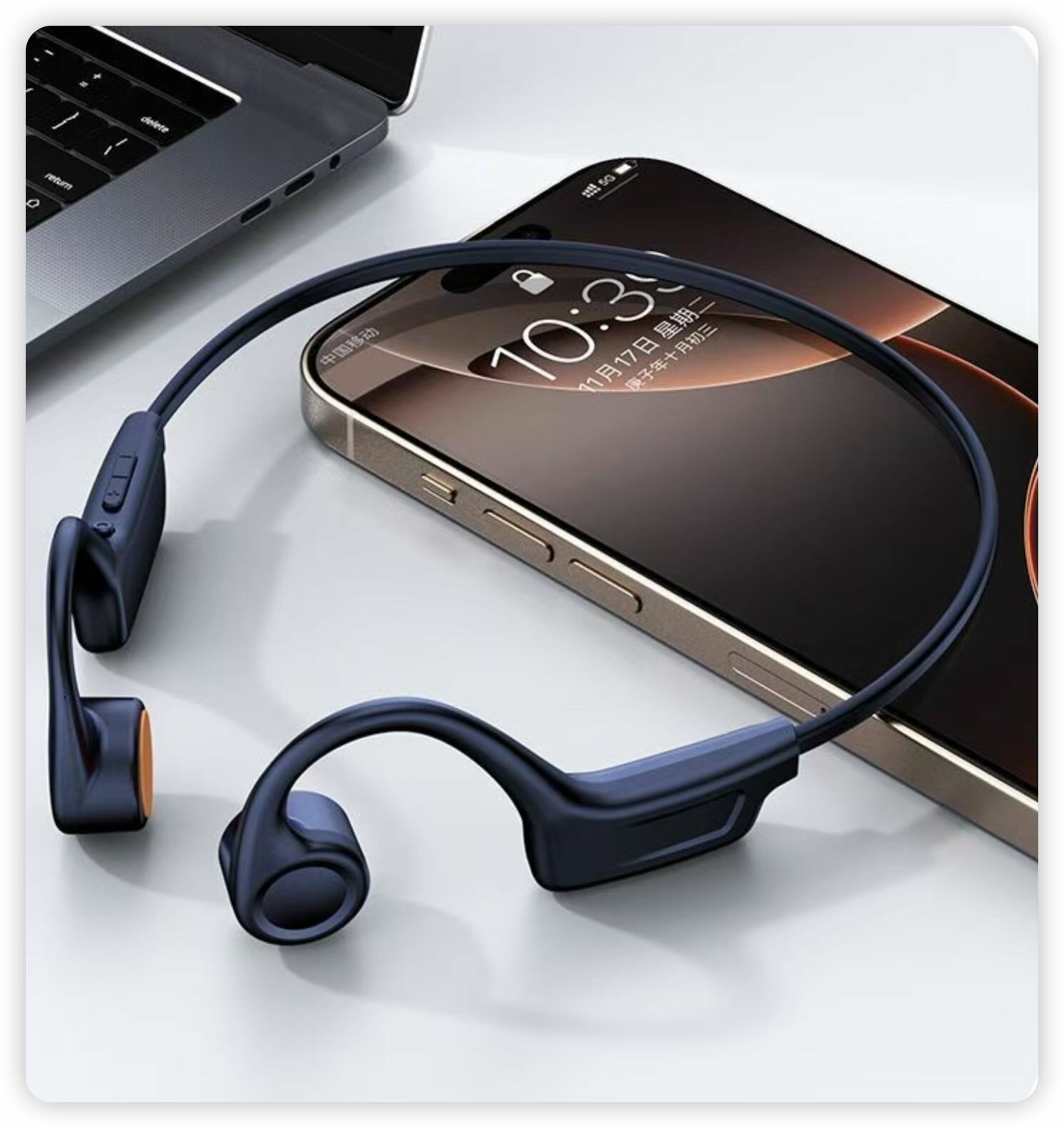 E-TODO Наушники беспроводные 1More Aero, Bluetooth, USB Type-C, темно-синий