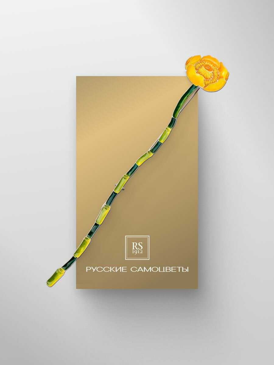 Брошь, серебро, 925 проба, эмаль