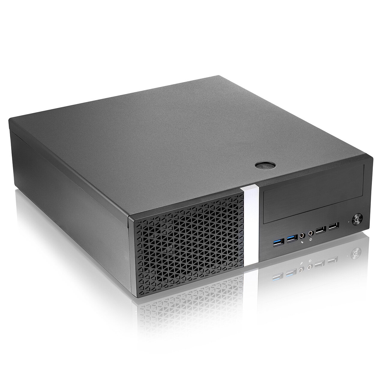 Корпус для компьютера Foxline FL-211-TFX300S Slim-Desktop черный, сталь/пластик, Micro-ATX, БП 300 ВТ