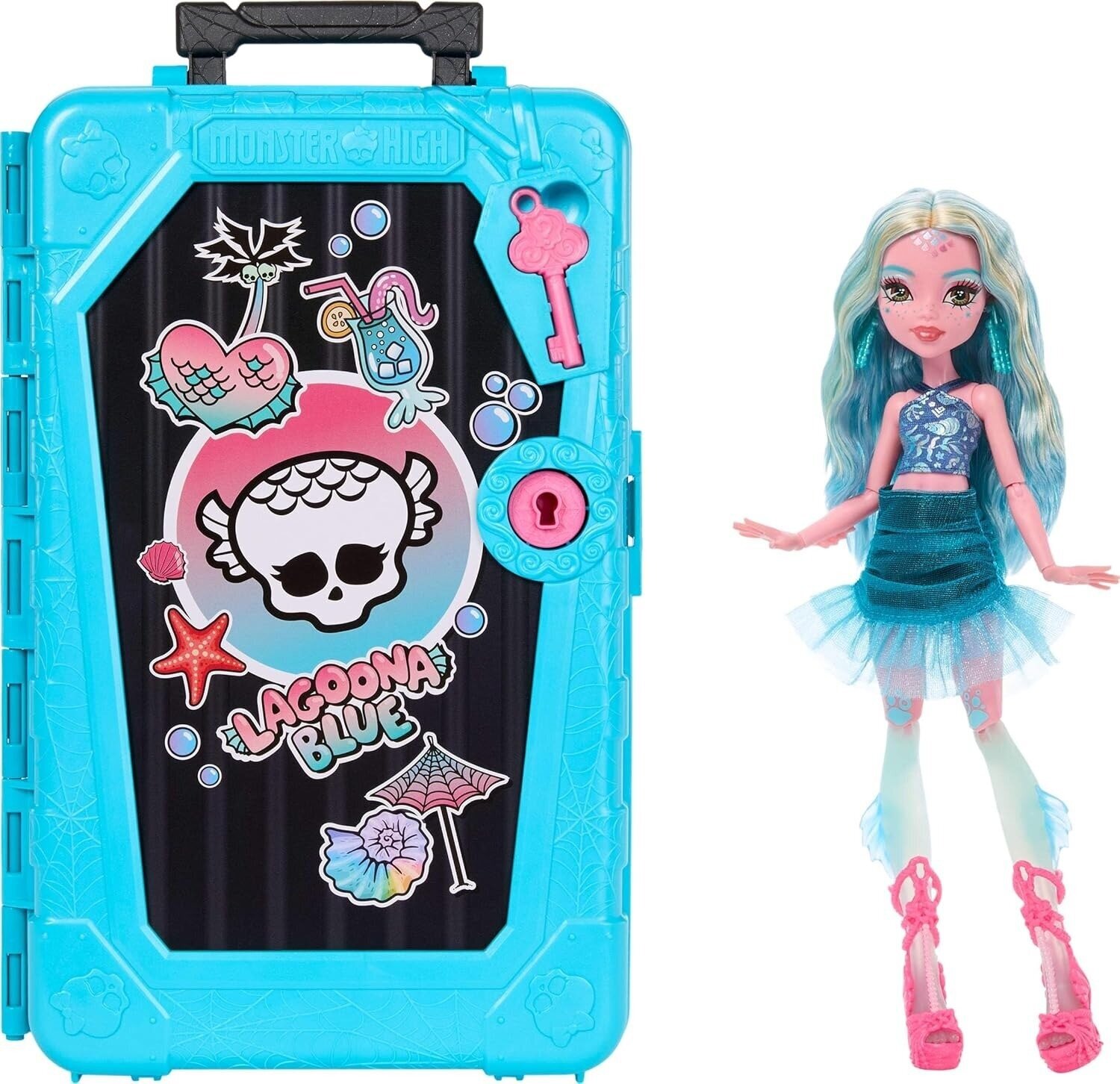 Кукла Mattel Monster High Skulltimate Secrets Лагуна Блю с чемоданом JDR51, 27 см