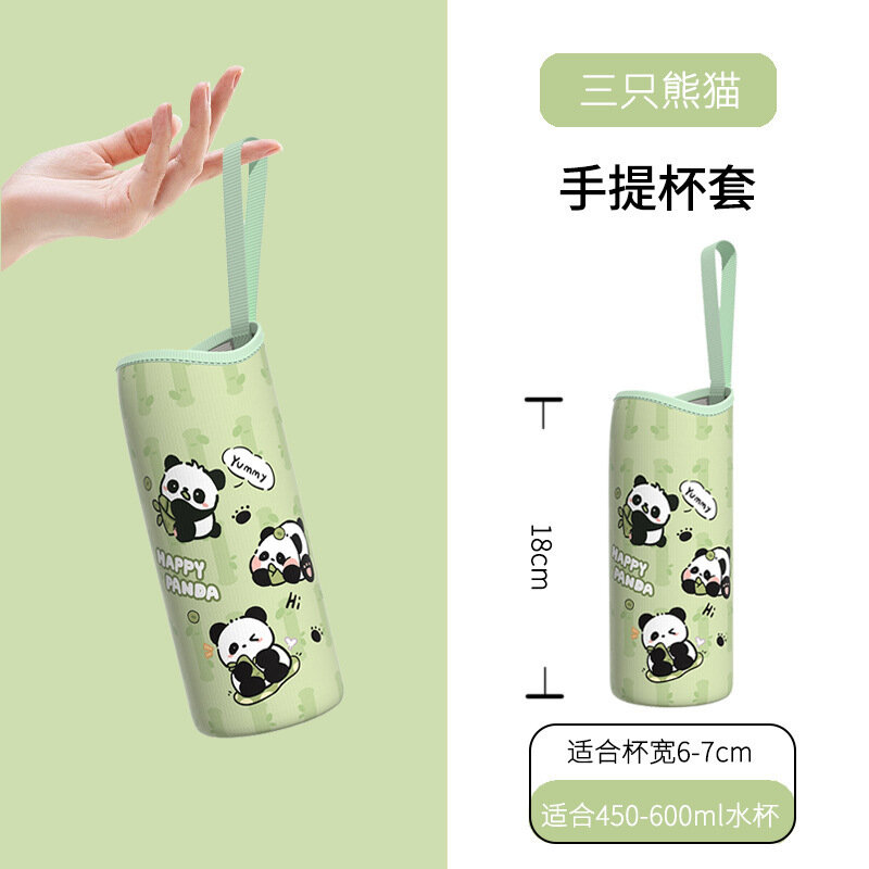 Универсальный милый чехол для стакана с ручкой, изолированный и термостойкий, предотвращающий ожоги и падения, простой чехол для стеклянного стакана для детей.