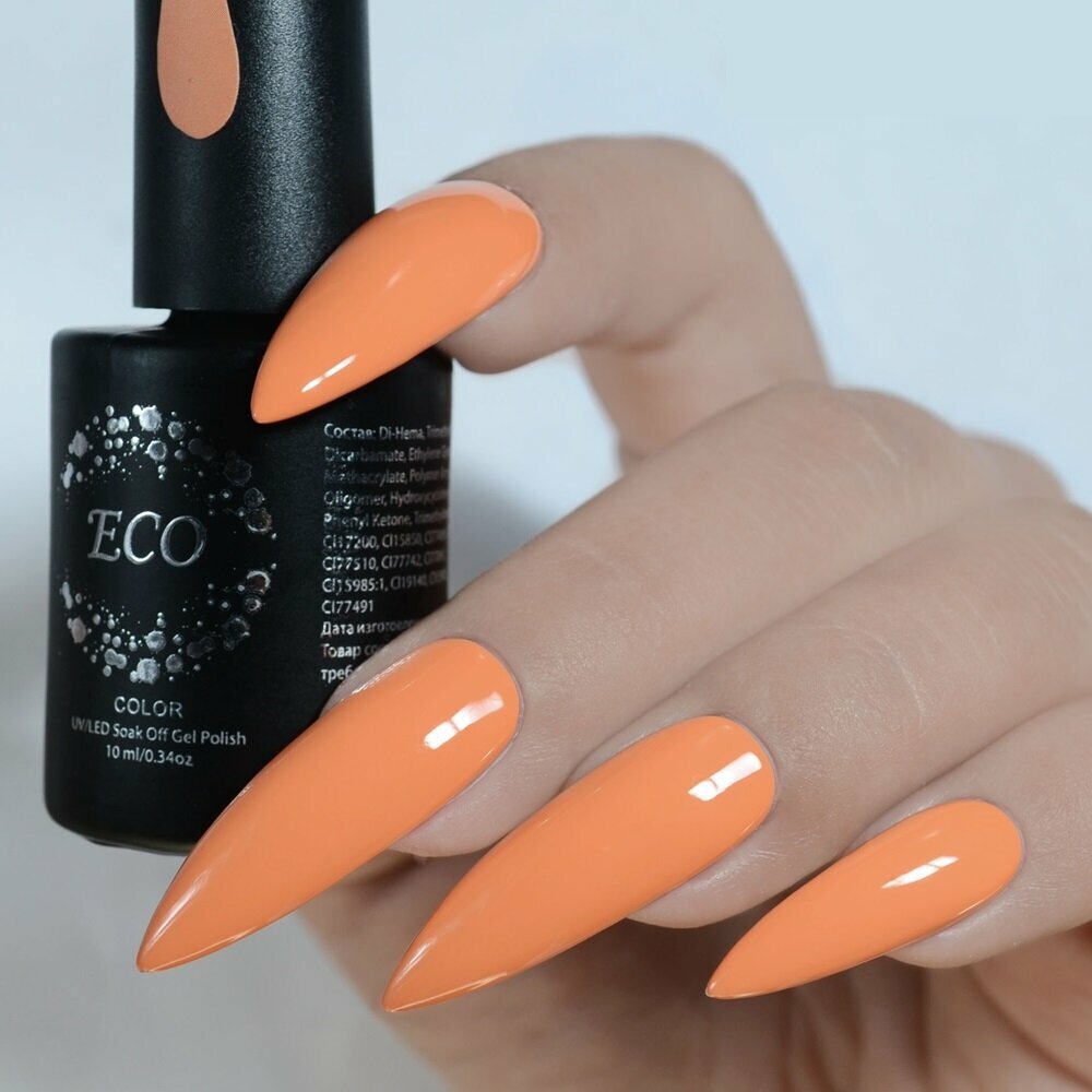 Гель-лак для ногтей ТМ ECO №56 Основная (шеллак), тыквенный, 10мл