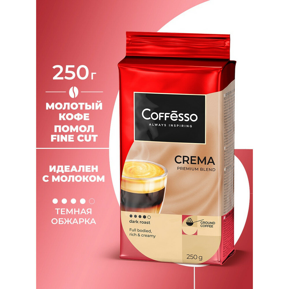 Кофе молотый Coffesso Crema, 250 г